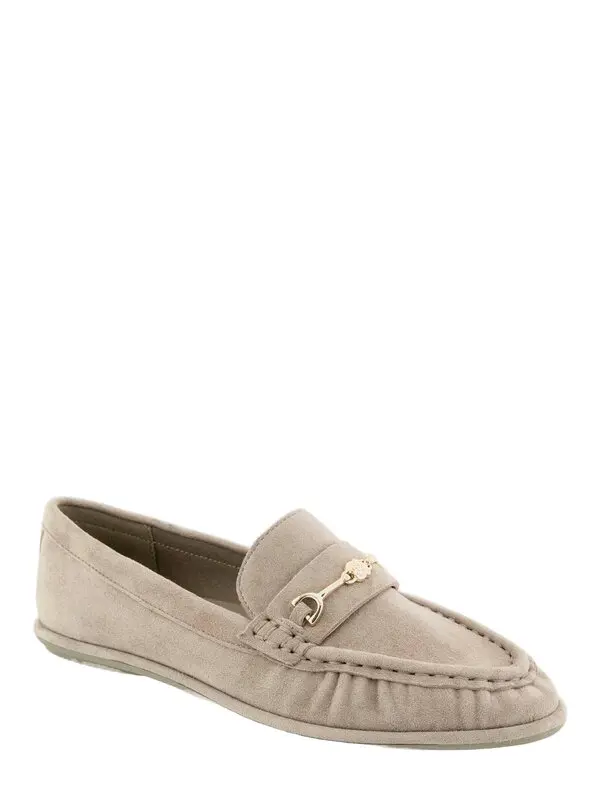 Splendid Terry Suede Loafers With Horsebit Detail - Beige