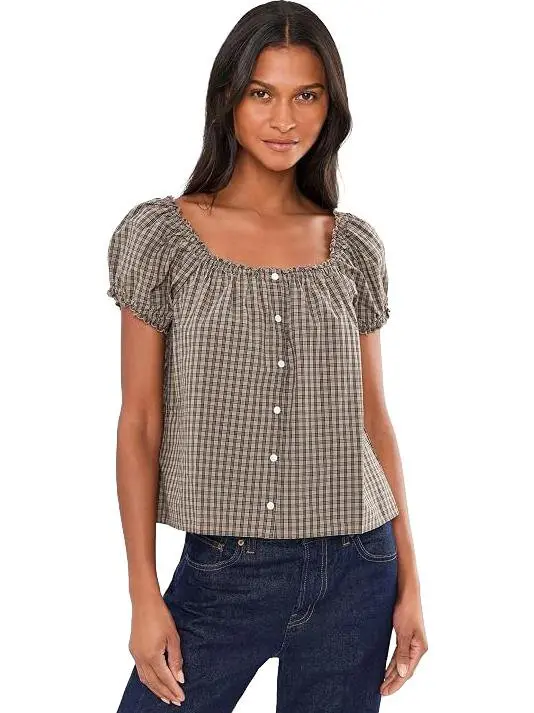 Madewell Chateau Foulard Eyelet Top - Fallen Timber