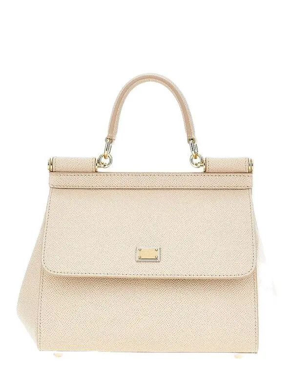 Dolce & Gabbana Dauphine Leather Medium Sicily Top Handle Bag - Pink