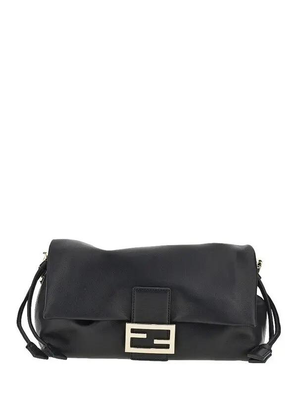 Fendi Medium Baguette Soft Leather Bag - Black
