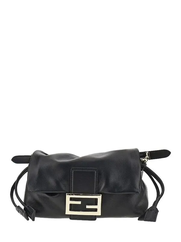 Fendi Baguette Soft Leather Bag - Black