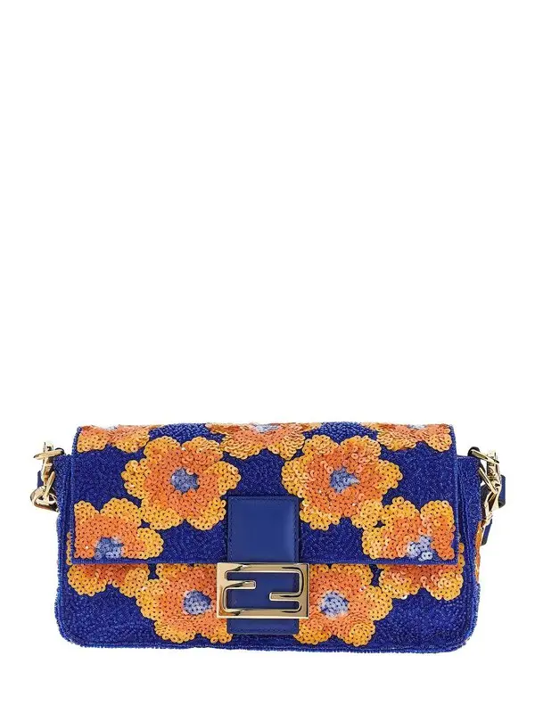 Fendi Sequined Baguette Bag - Blue