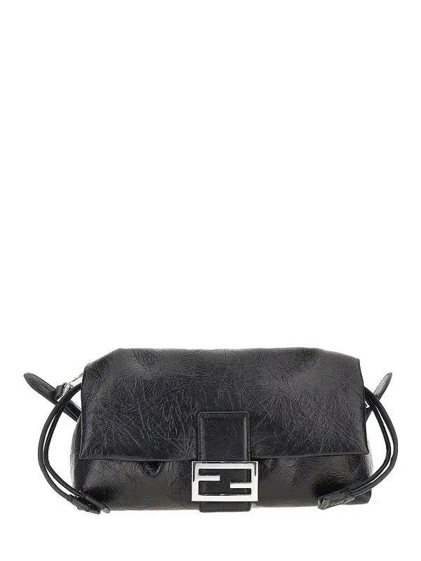 Fendi Baguette Soft Leather Bag - Black