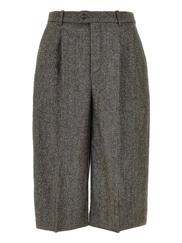 Saint Laurent Wool-blend Skirt Pants - Brown