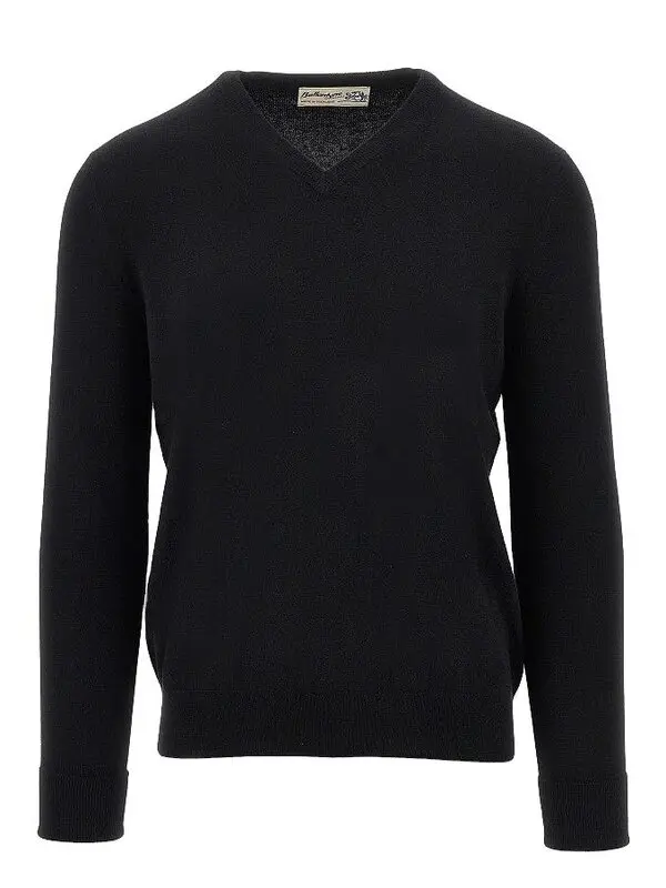 BALLANTYNE V-neck Cashmere Sweater - Black
