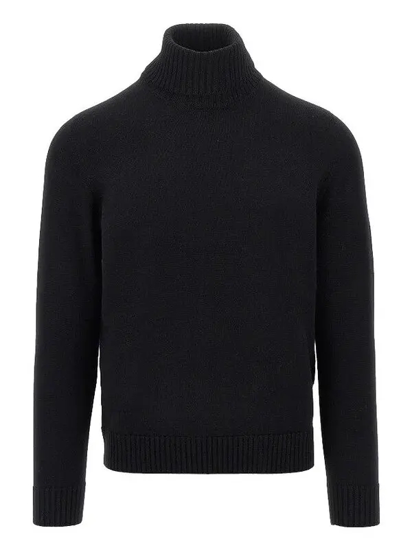 DRUMOHR Merino Wool Knitted Turtleneck - Black