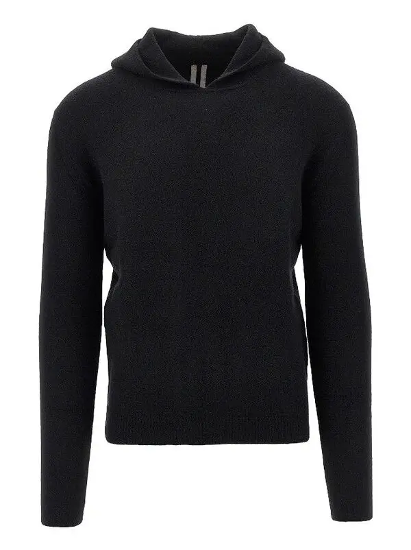 Rick Owens Knitted Hooded Sweater - Black