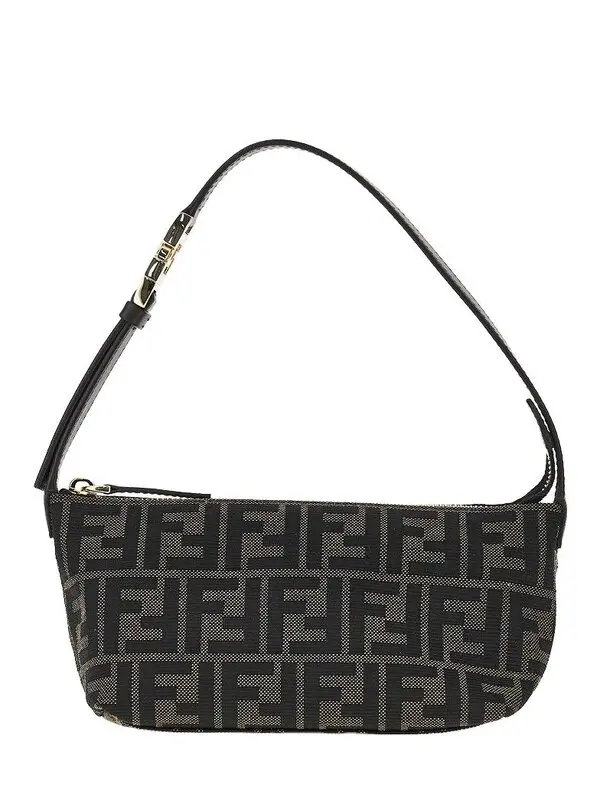Fendi Ff Jacquard Fabric Small Vanity Bag - Brown