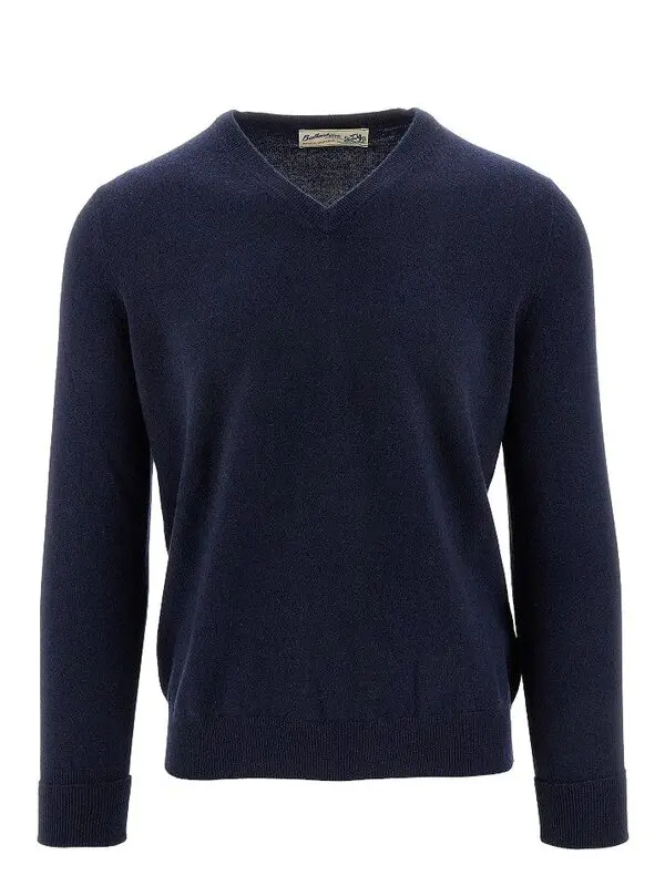 BALLANTYNE V-neck Cashmere Sweater - Blue