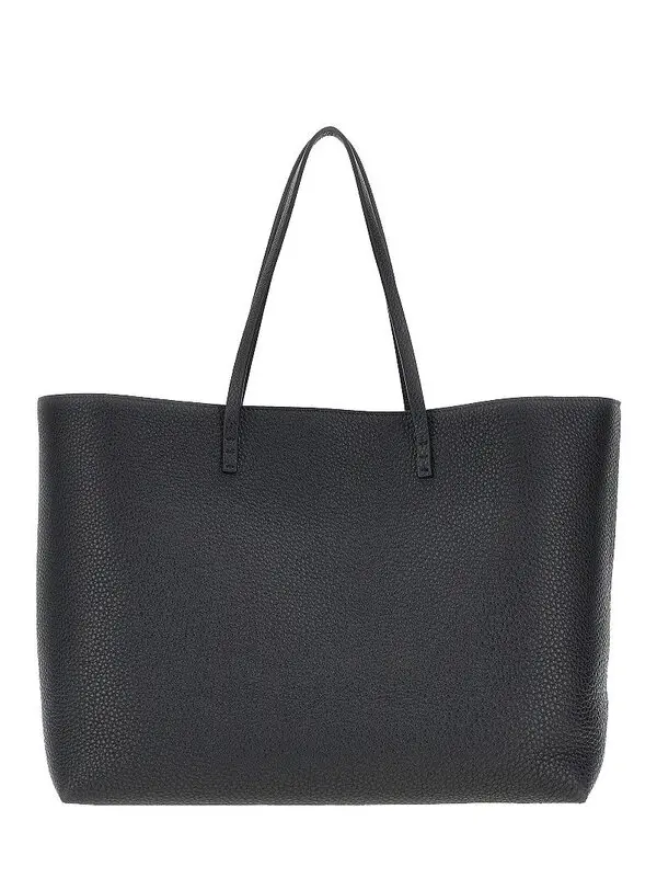 Fendi Grained Leather Shopping Bag - Black