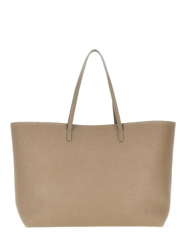 Fendi Medium 'roll' Grained Leather Shopping Bag - Grey