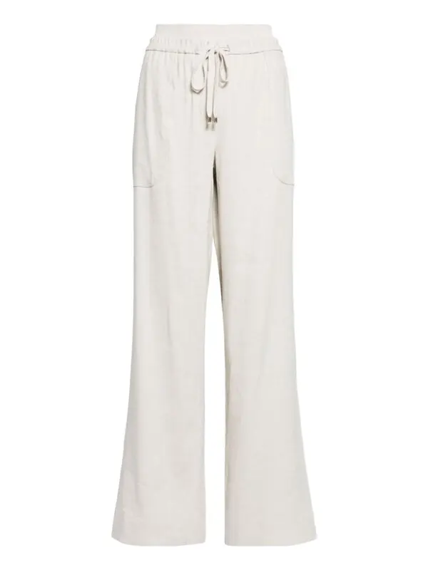Lorena Antoniazzi Linen-blend Wide-leg Trousers - White