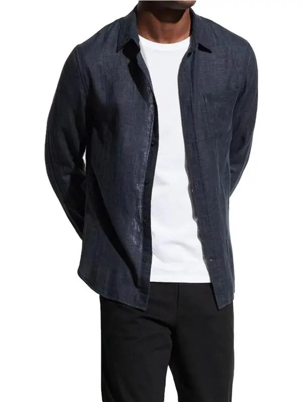 Vince Long-sleeve Cotton Shirt - Black
