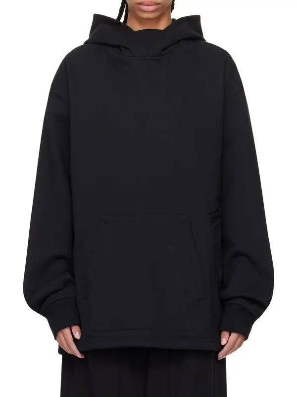 Y3 Long-sleeve Hoodie With Drawstring Hem - Black