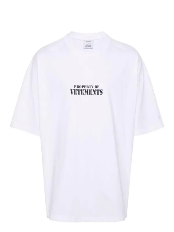 Vetements Logo-print Cotton T-shirt - White