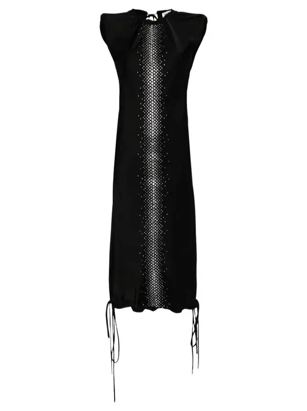 Attico Rhinestone Embellished Midi Dress - Black