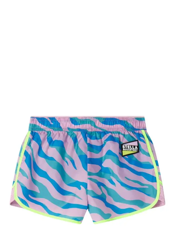 Stella McCartney Printed Elastic Waist Shorts - Purple