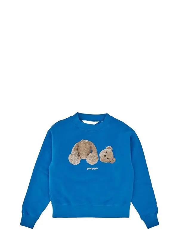 Palm Angels Teddy Print Crewneck Sweatshirt - Blue