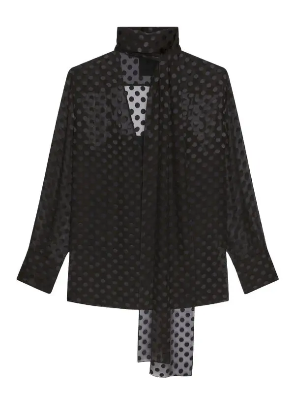 Givenchy Polka Dot Printed Blouse - Black
