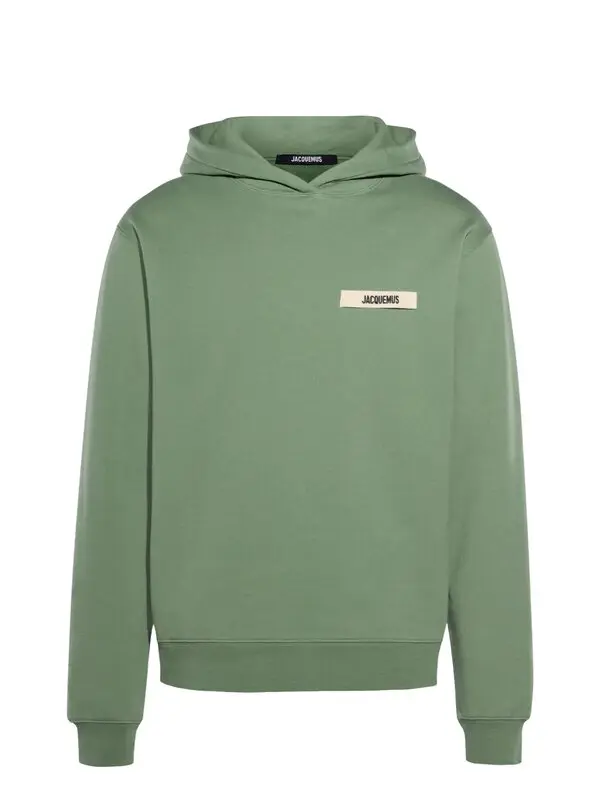 Jacquemus Typo Drawstring Hoodie - Light Green