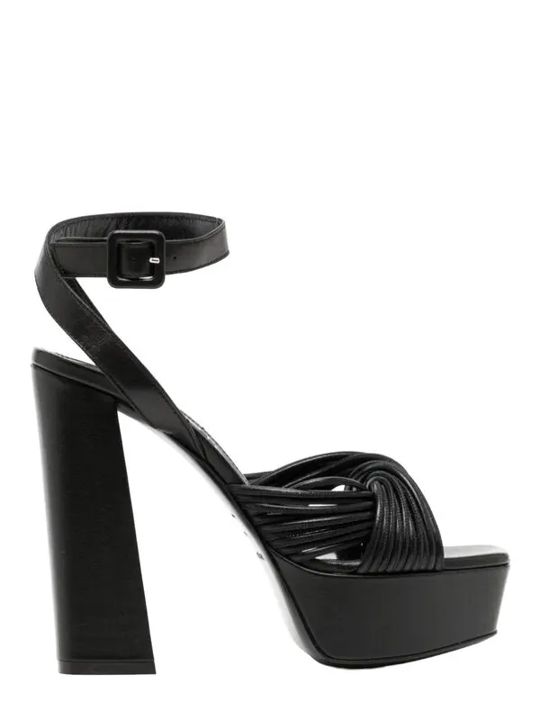SERGIO ROSSI Square-heel Platform Sandals - Black