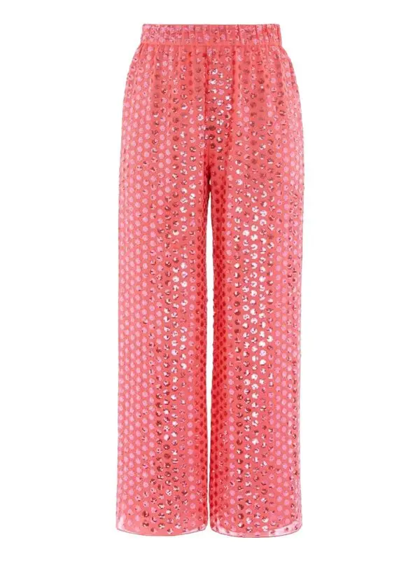 NEEDLE  THREAD Needle & Thread Raindrop Gloss Trousers - Pink