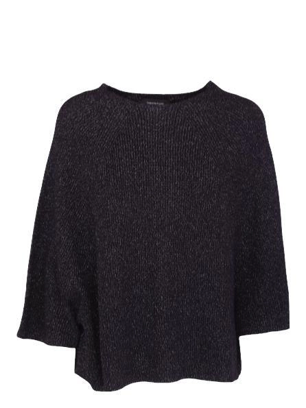 Fabiana Filippi Knit Sweater With 3/4 Bat Sleeves - Black