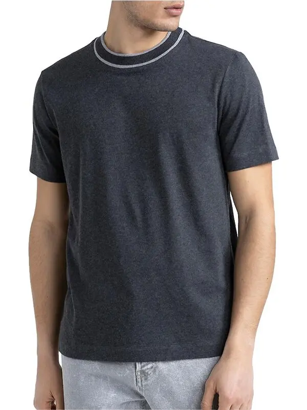 Peserico Contrasting-collar T-shirt - Graphite Color