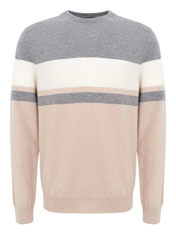 Peserico Striped Crewneck Jumper - Nude