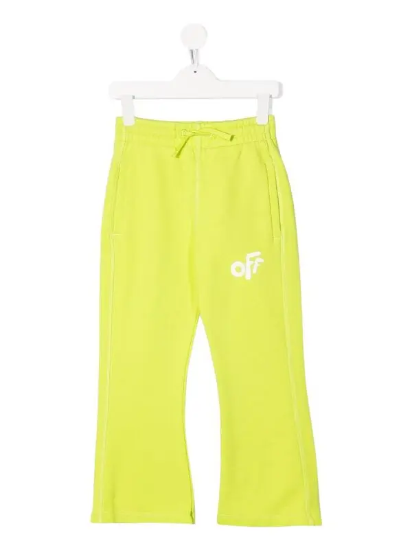 Off-White Logo-print Flared Track Pants - Yellow