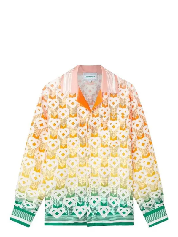 Casablanca Gradient Heart Monogram Shirt - Nude