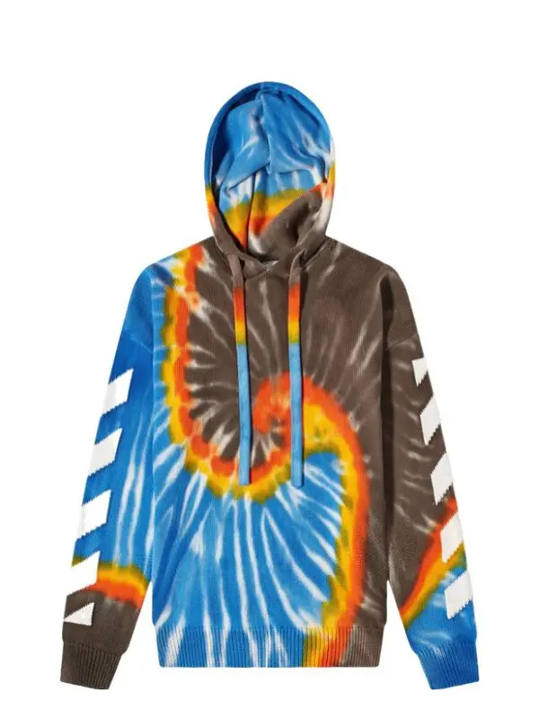 Off-White Arrows-motif Tie-dye Knit Hoodie - Multicolor