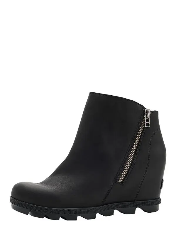 Sorel Joan Rhapsody Zip Wedge Ankle Boots - Black