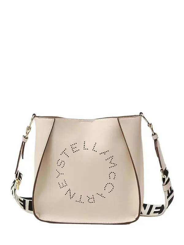 Stella McCartney Logo Perforated Shoulder Bag - Nude