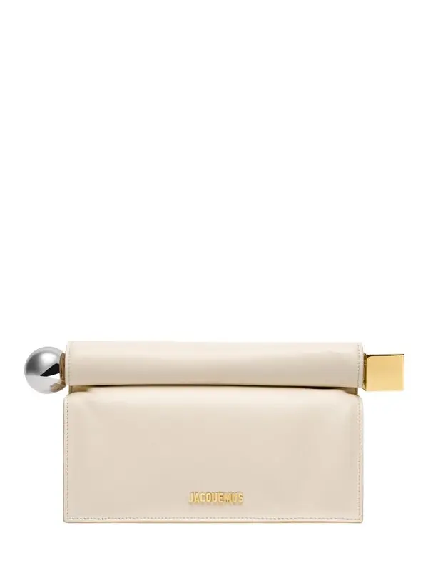 Jacquemus La Pochette Rond Carré Clutch Bag - Light Ivory