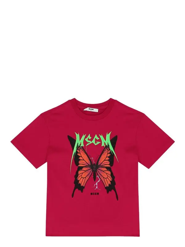 MSGM Logo-print Cotton T-shirt - Red