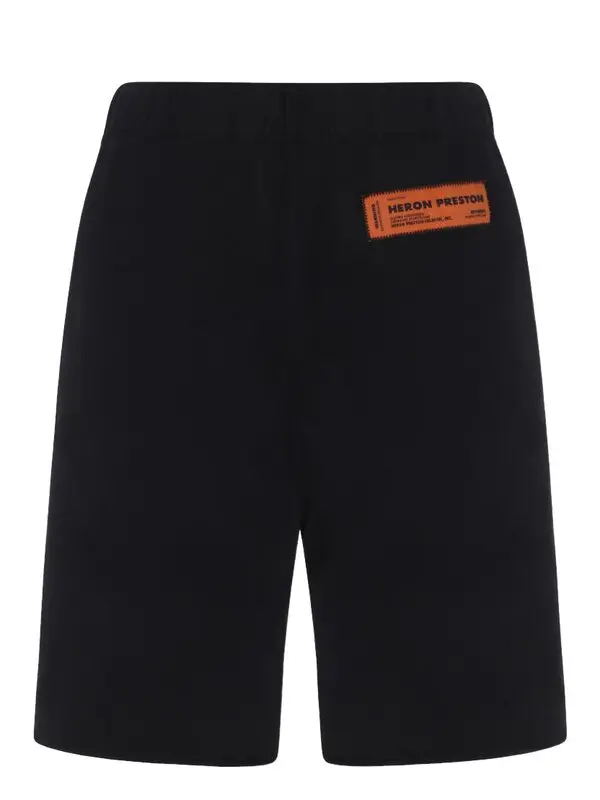 Heron Preston Logo Patch Organic Cotton Knee-length Shorts - Black