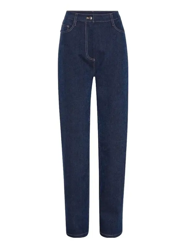 ROTATE BY BIRGER CHRISTENSEN Straight-leg Cotton-blend Jeans In Medium Wash - Blue