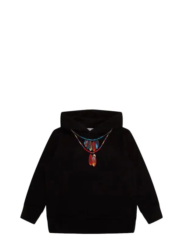 MARCELO BURLON COUNTY OF MILAN Graphic Print Pullover Hoodie - Black