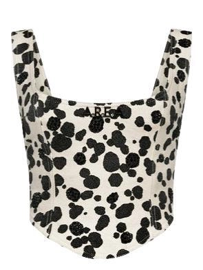 AREA Jacquard Dalmatian Crystal Nameplate Jacket - Multicolor