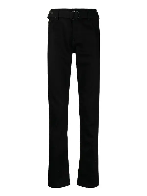 Off-White Skinny Jeans With Belted Waist - Black