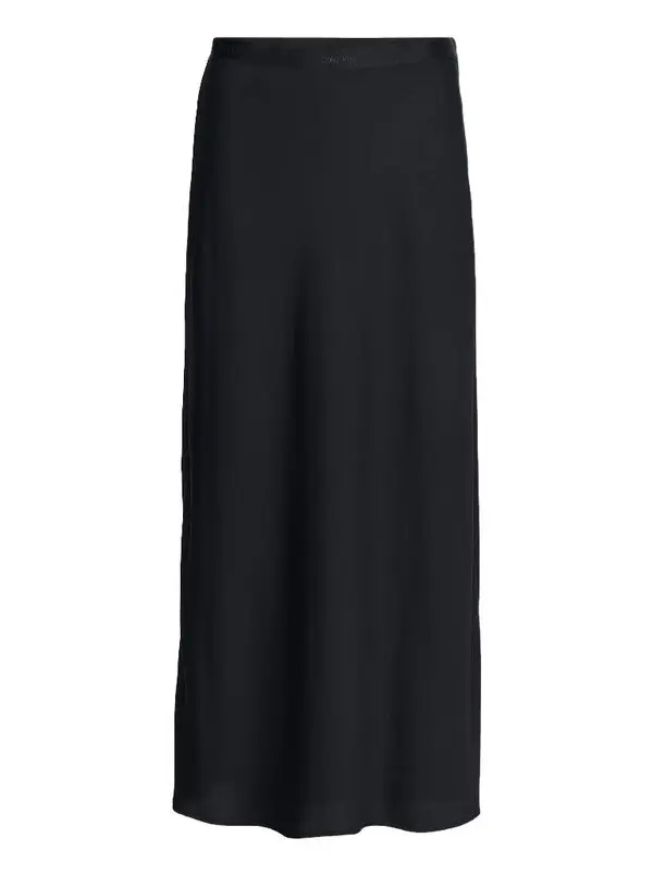 Calvin Klein Crepe Midi Skirt - Black