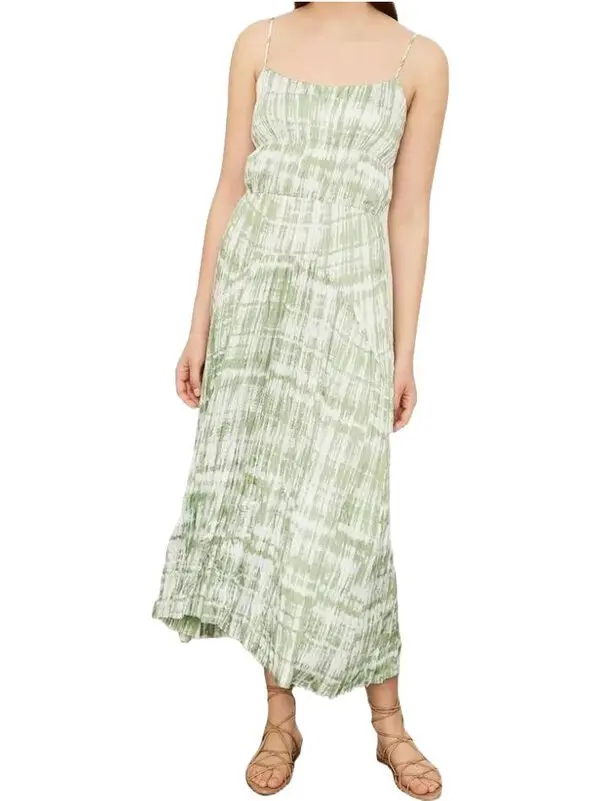 Vince Tie-dye Pleated Maxi Dress - White