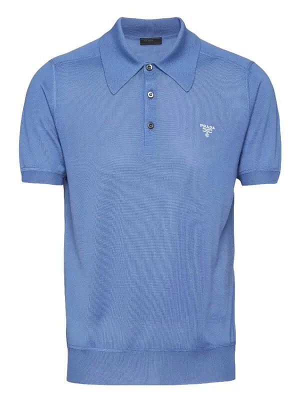 Prada Cashmere Polo Shirt - Pilot Blue