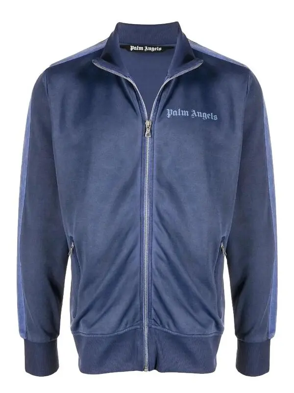 Palm Angels Garment Dyed Track Jacket - Blue