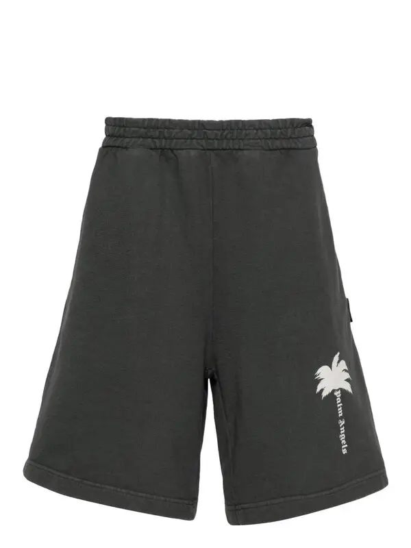 Palm Angels Palm Tree Print Track Shorts - Black