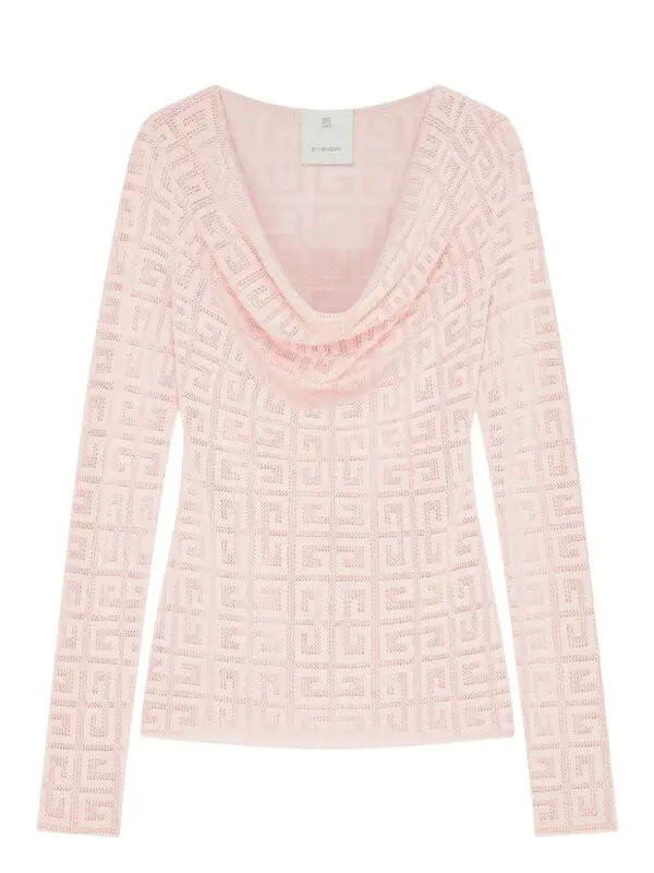 Givenchy 4g Jacquard Draped Sweater - Pink
