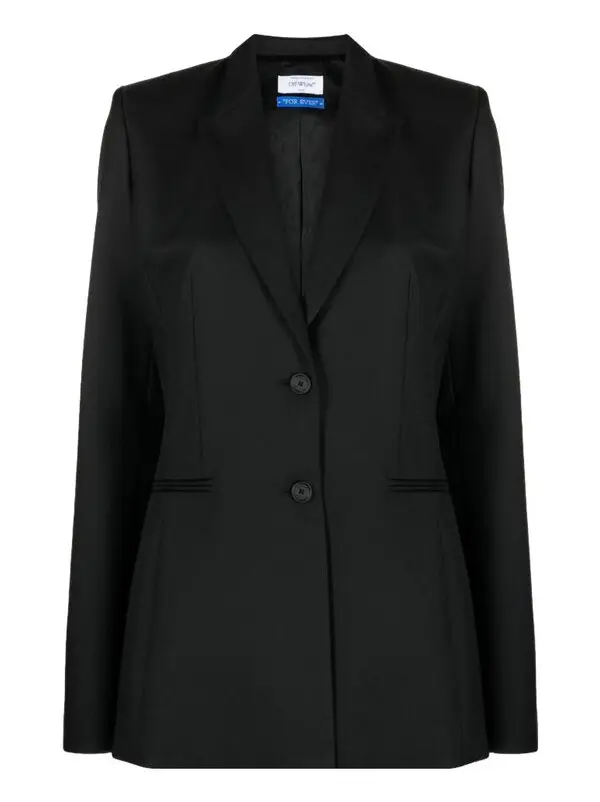 Off-White Single-breasted Jacket With Peak Lapel - Black