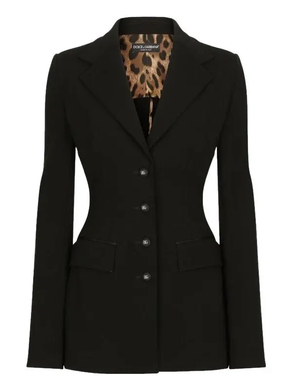 Dolce & Gabbana Milano Stitch Single-breasted Jersey Jacket - Black