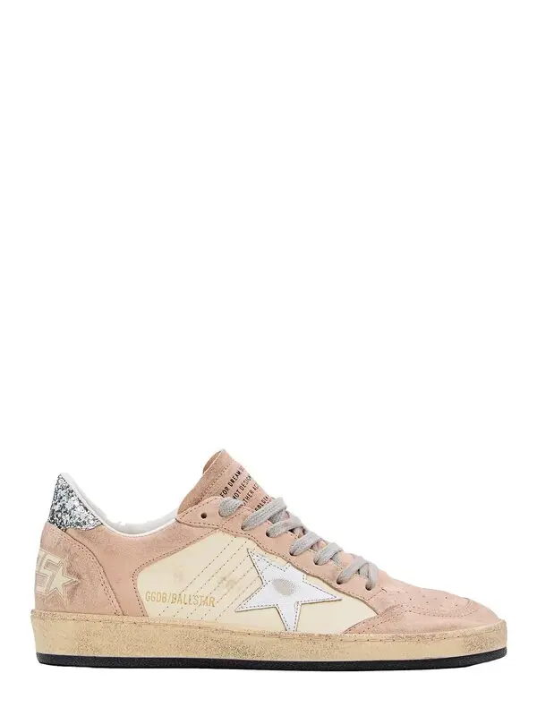 GOLDEN GOOSE Ballstar Glitter-embellished Sneakers - Nude